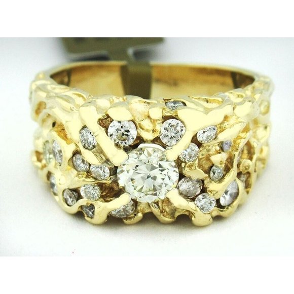 Jewelry | Genuine Diamonds Nugget Style Ring 14k Gold | Poshmark